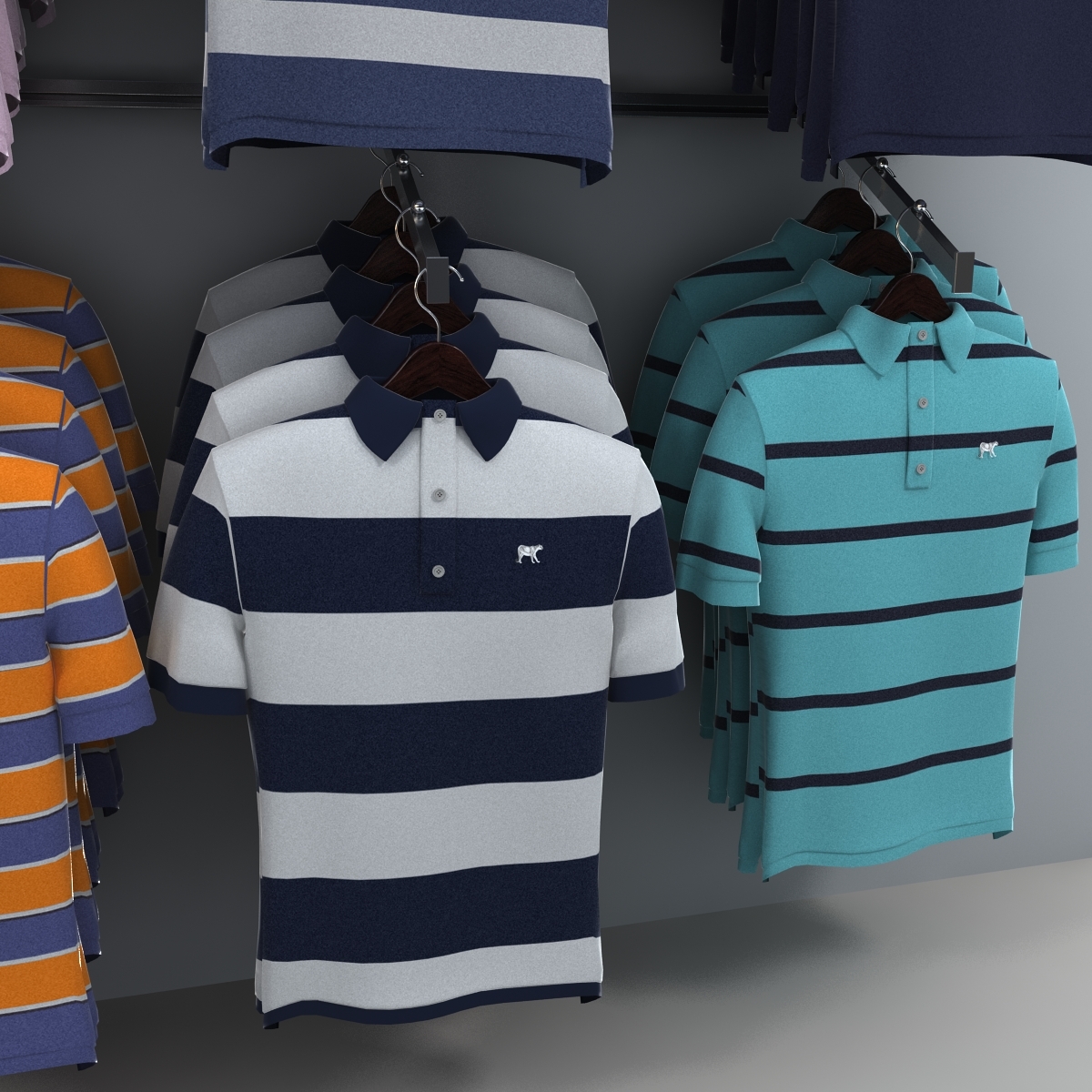 polo shirt wall display 3d model