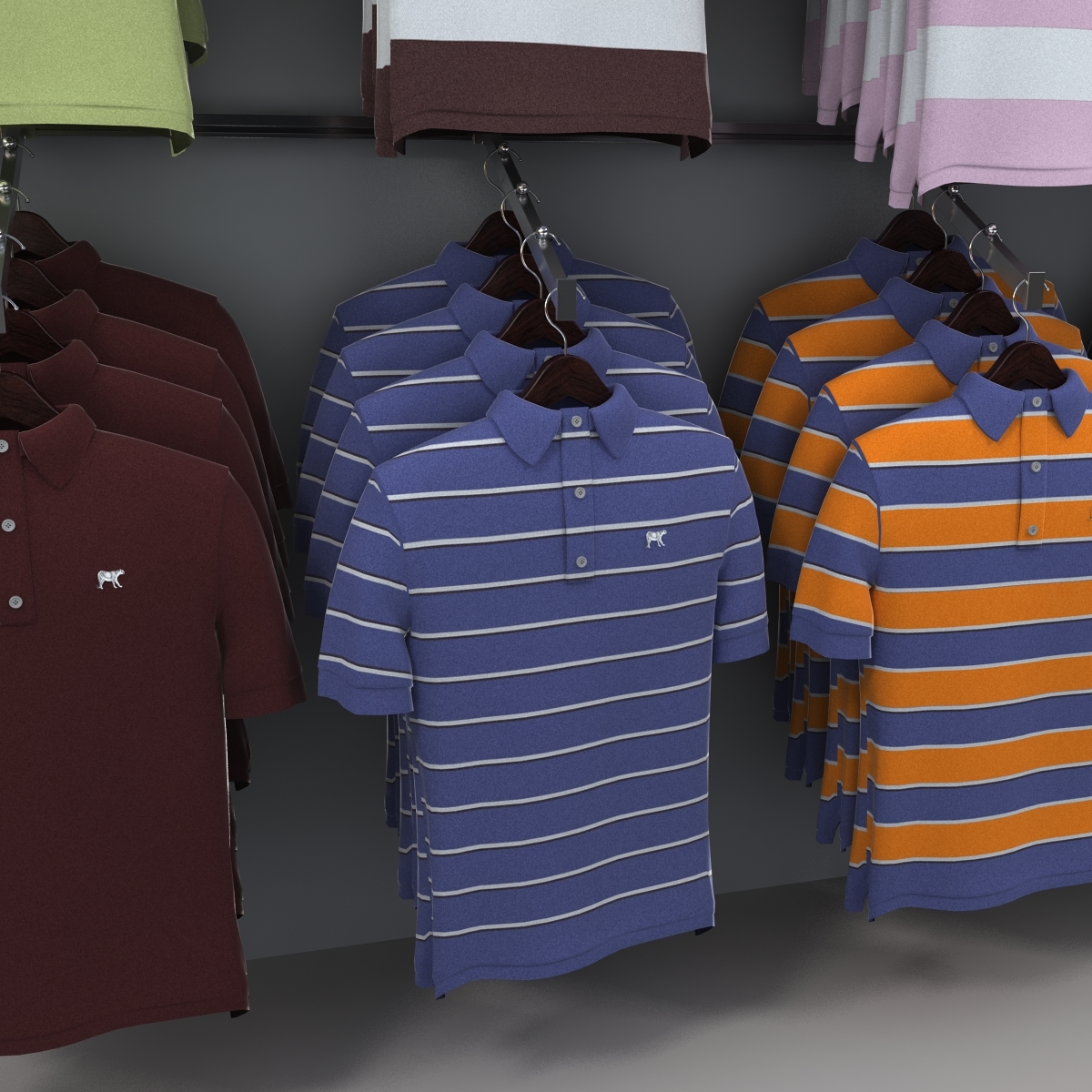 polo shirt wall display 3d model