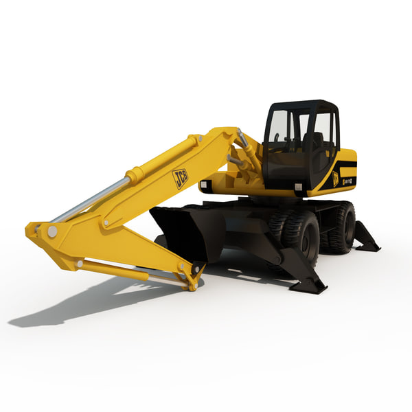 middle hydraulic excavator 3d model