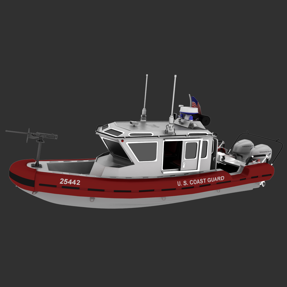 3d model coast guard watercraft boat