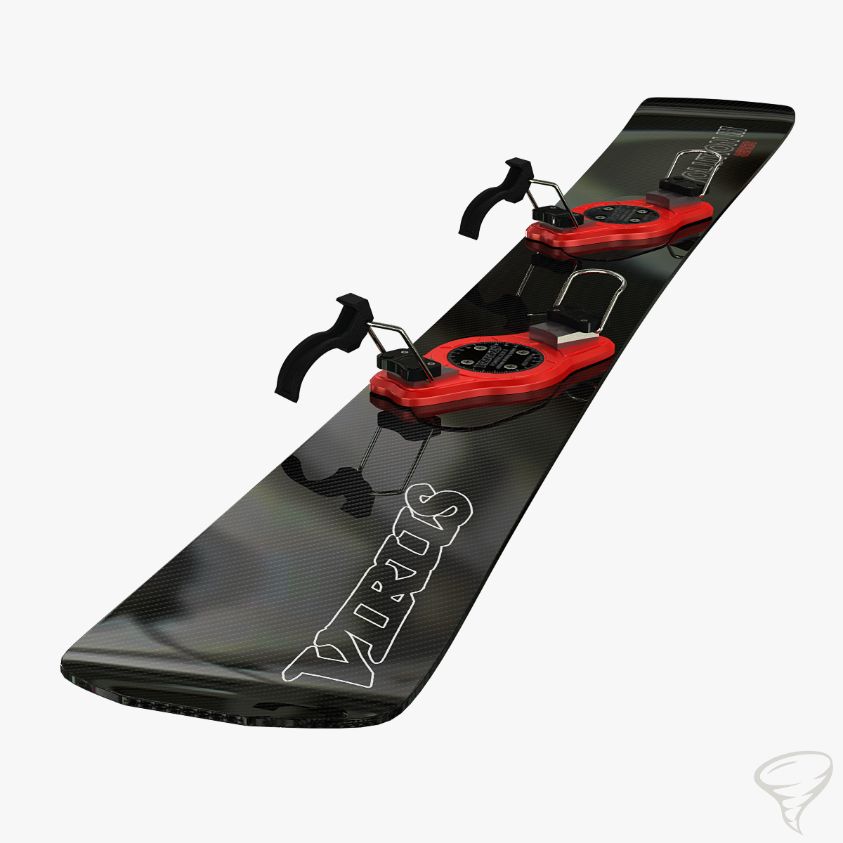 3d alpine snowboard virus model