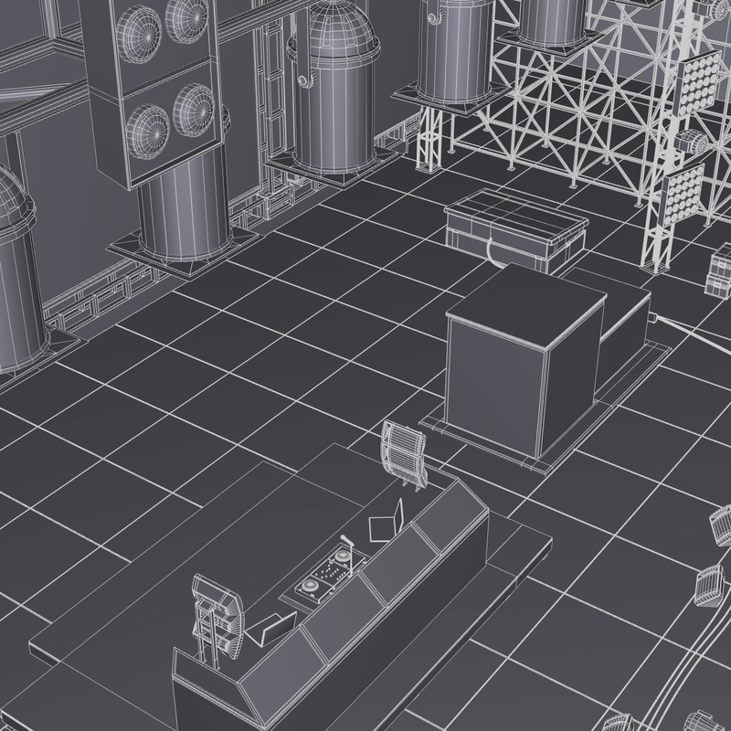 3d model mega dj stage set