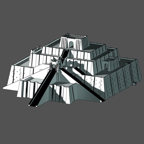 sumerian pyramid ancient 3d lwo