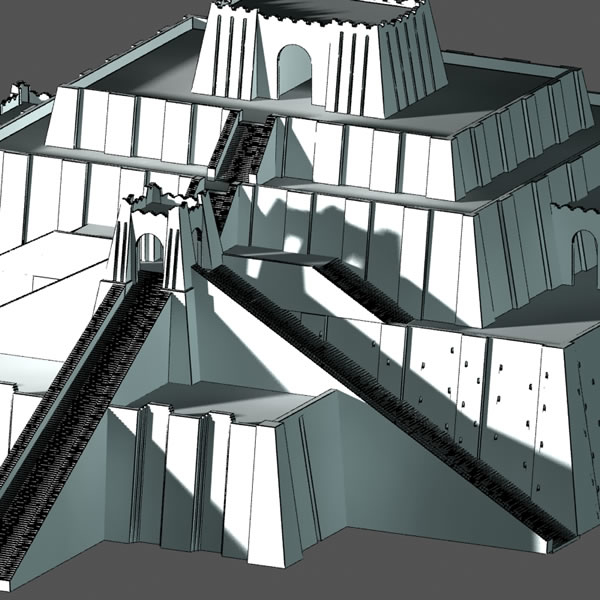sumerian pyramid ancient 3d lwo