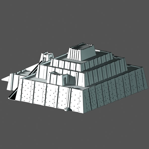 sumerian pyramid ancient 3d lwo
