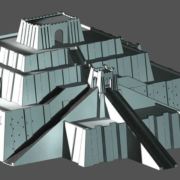 sumerian pyramid ancient 3d lwo