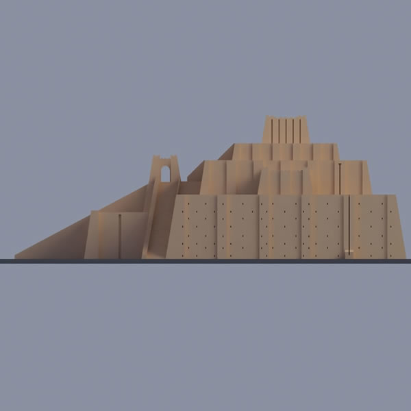 sumerian pyramid ancient 3d lwo