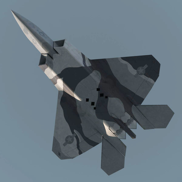 3d f-22 raptor 3 rigged model