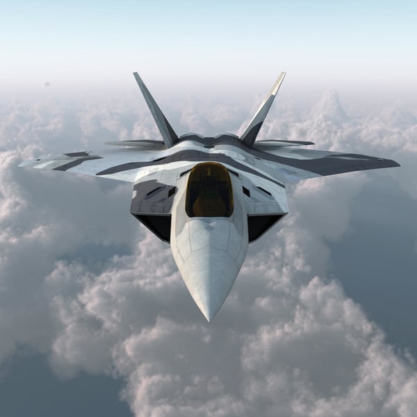3d f-22 raptor 3 rigged model