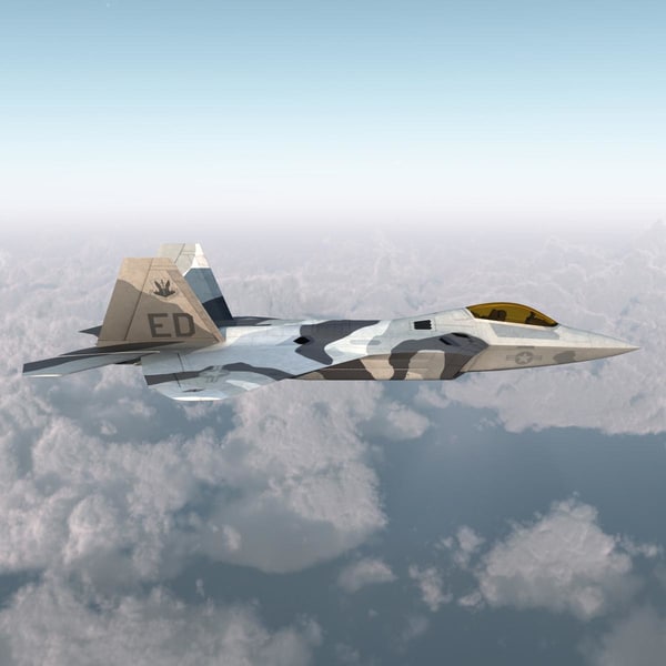 3d f-22 raptor 3 rigged model