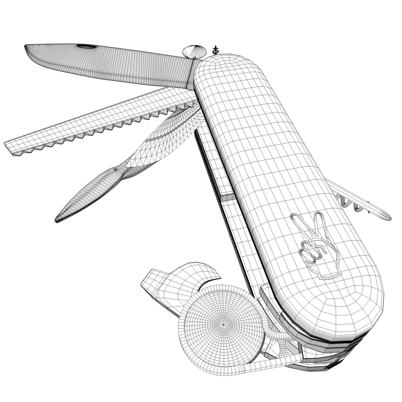 3d model swiss army knife tool