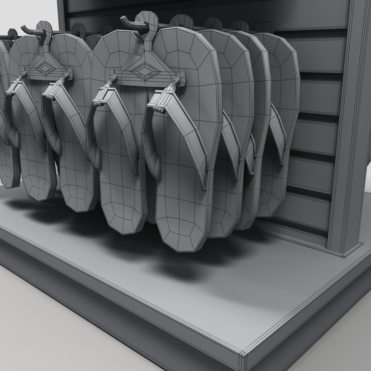 3d men sandals display rack