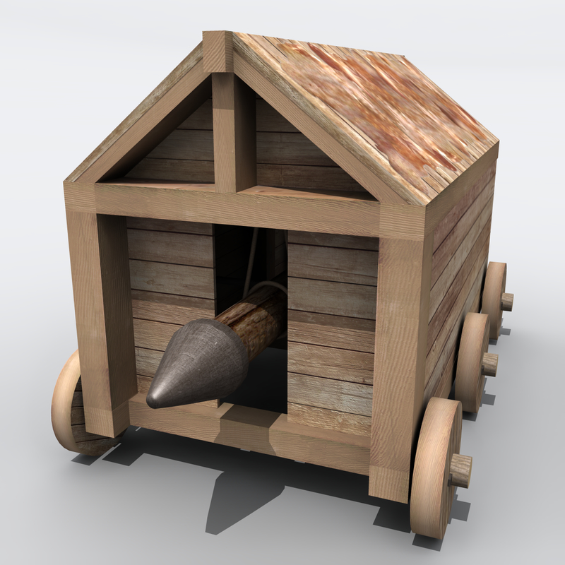 medieval ram siege weapons 3d model