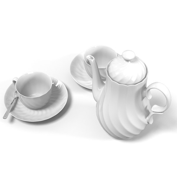 classic tea set 3d model
