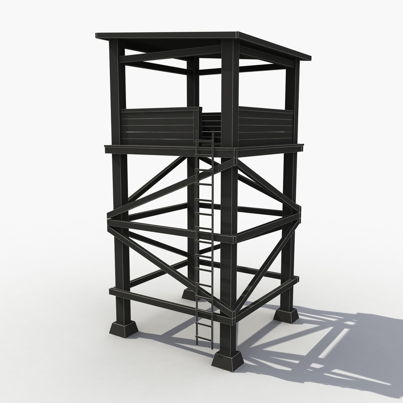 3d model guard tower