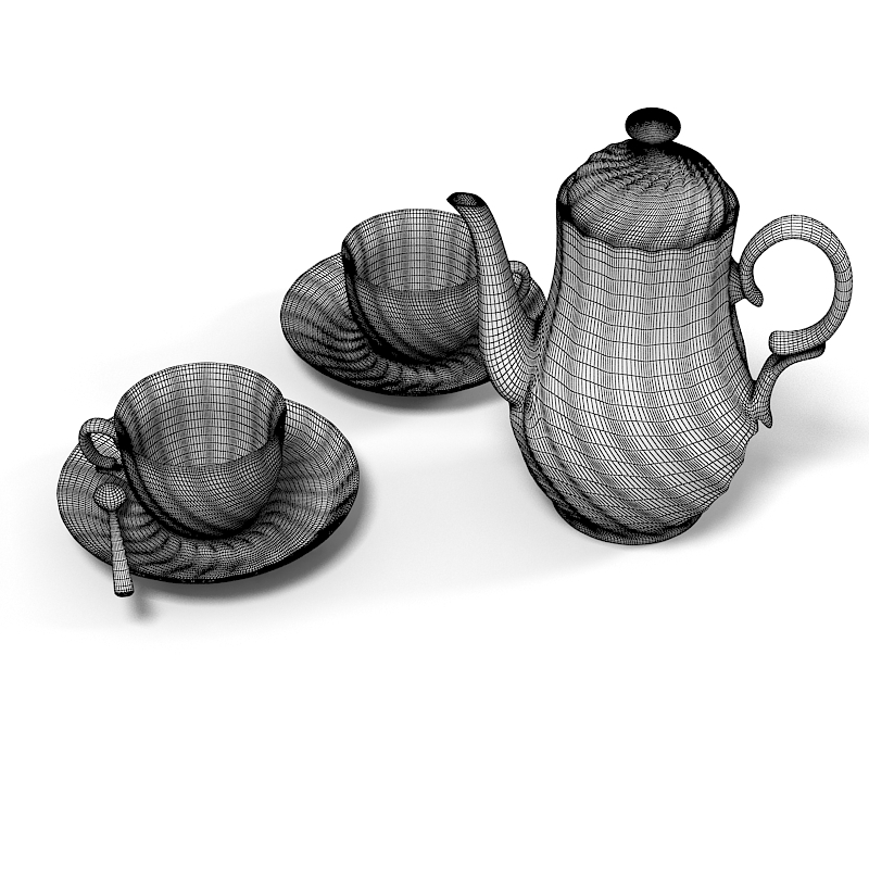 classic tea set 3d model