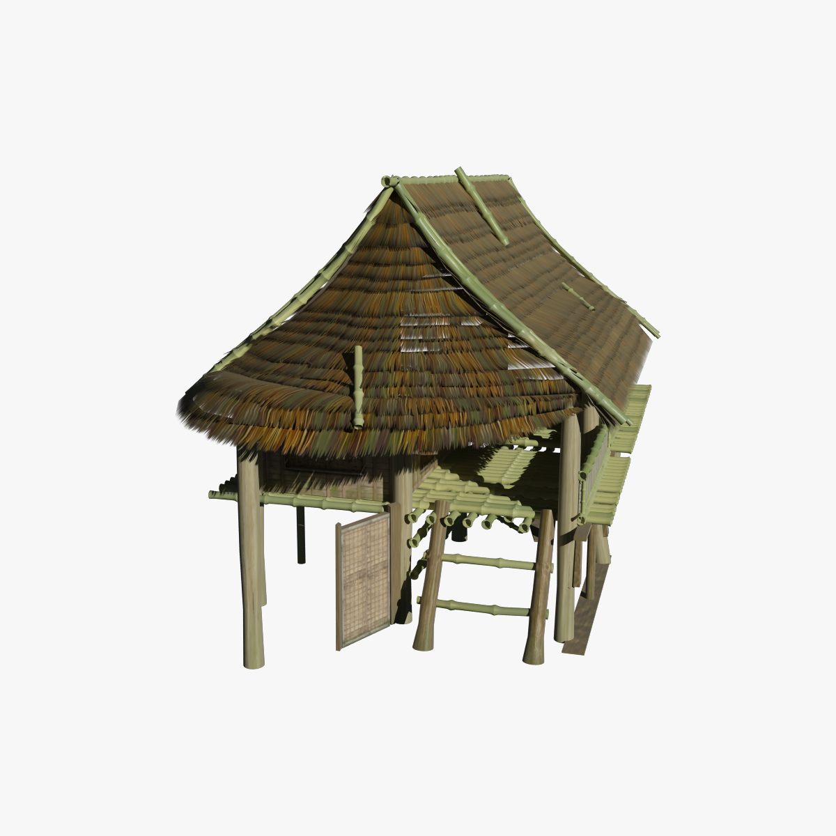 3d bamboo hut model