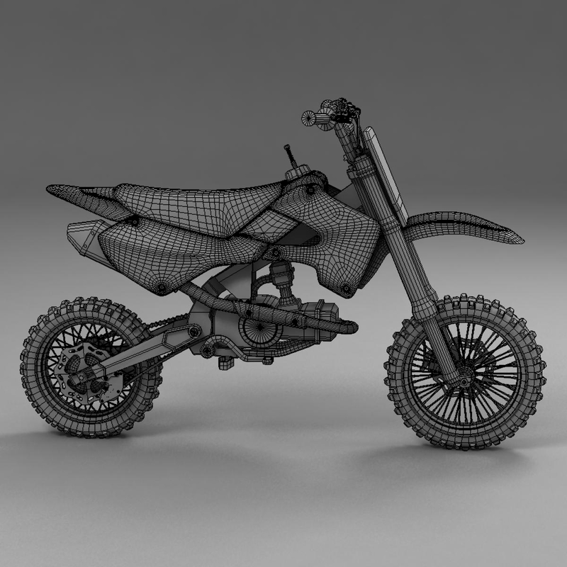 mini moto cross 3d model