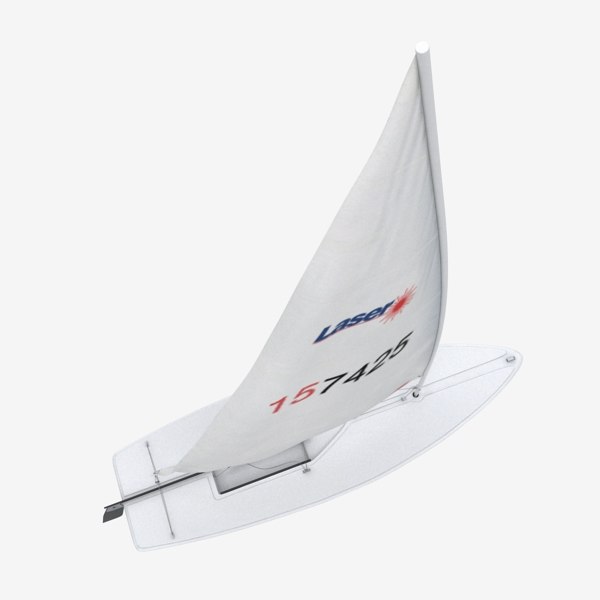 laser sailing boat 3d model
