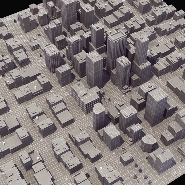 3d model of urban city rt