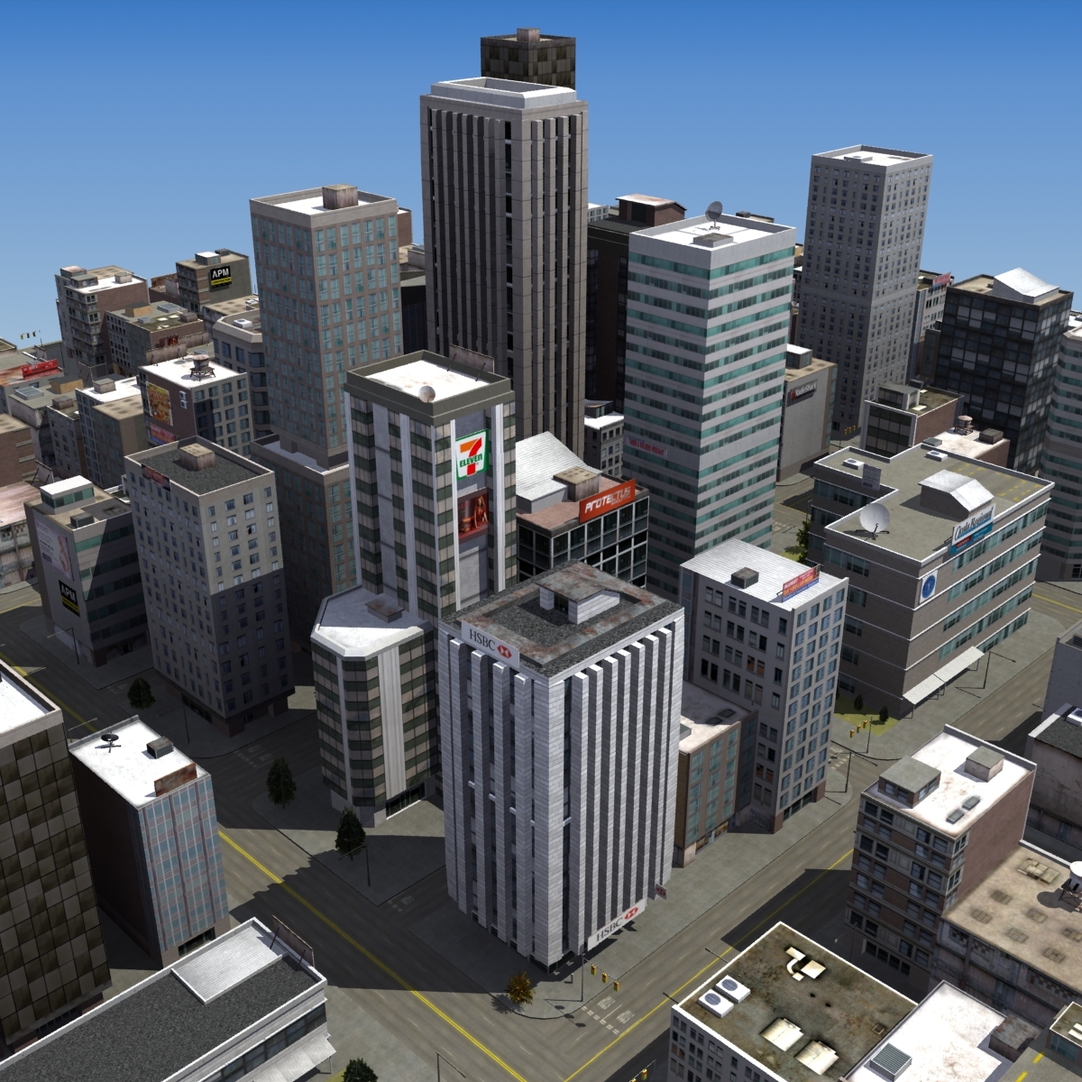 3d model of urban city rt