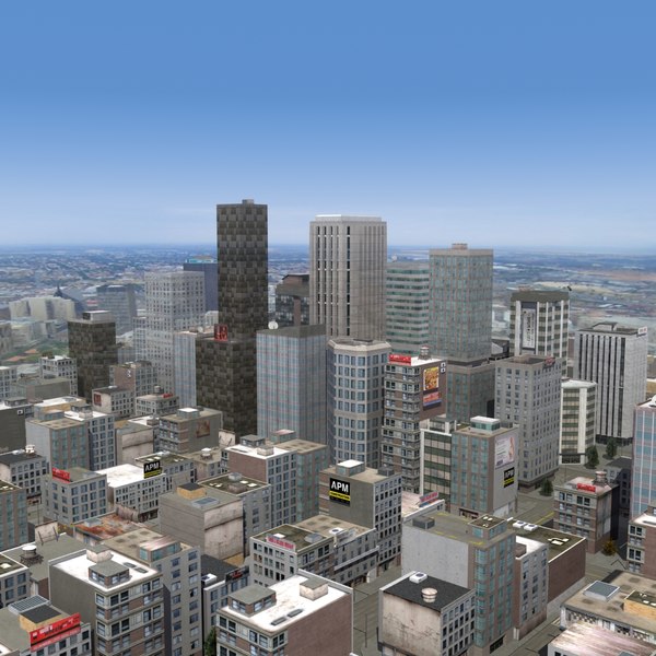 3d model of urban city rt