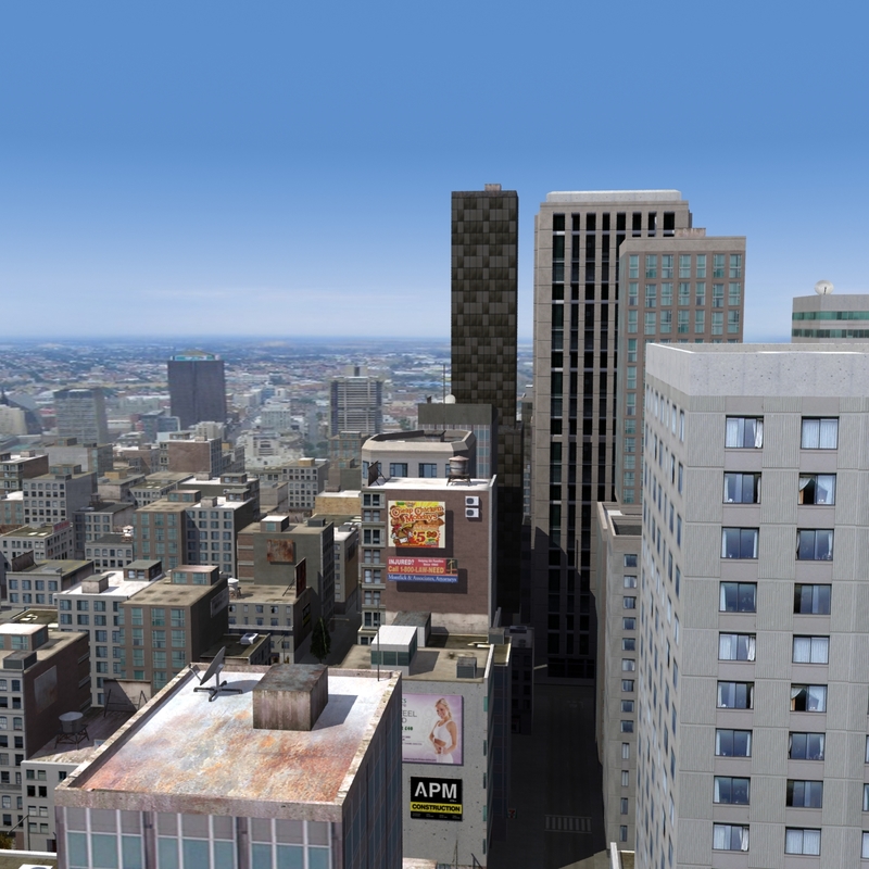 3d model of urban city rt