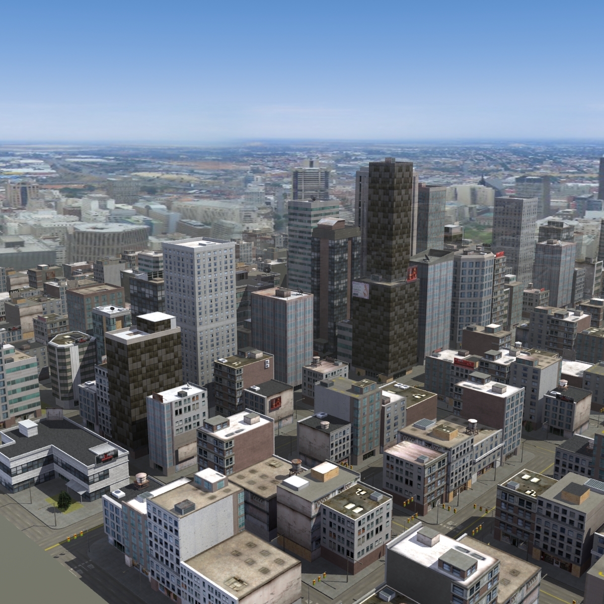 3d model urban city scene trees