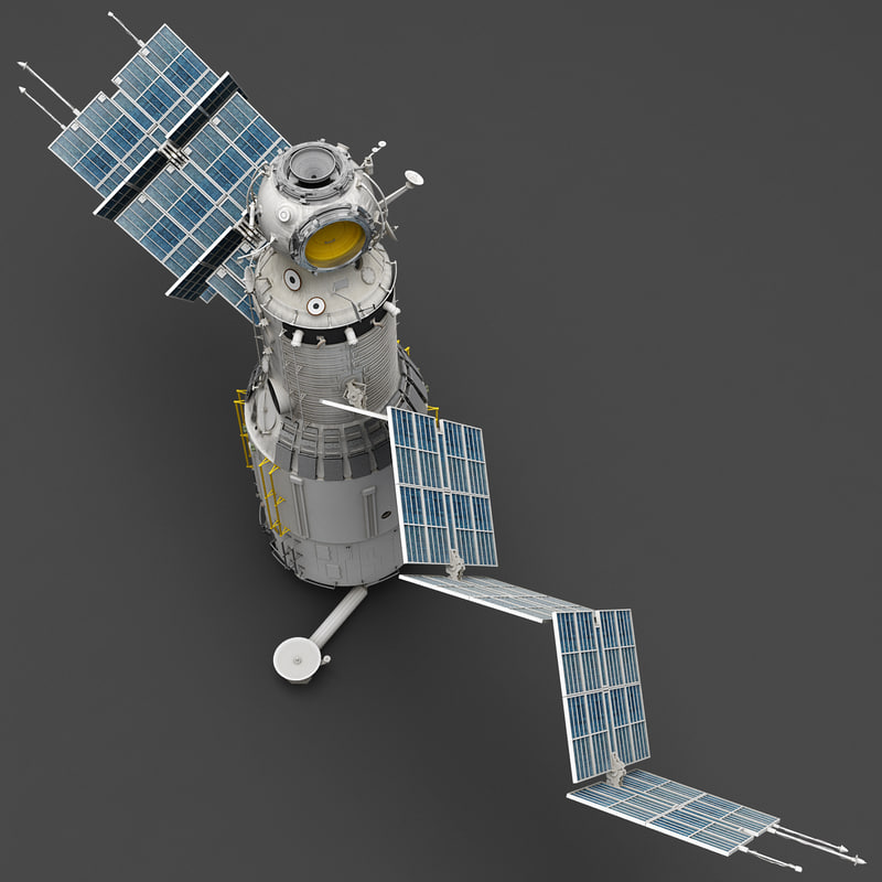 3d model space service module zvezda
