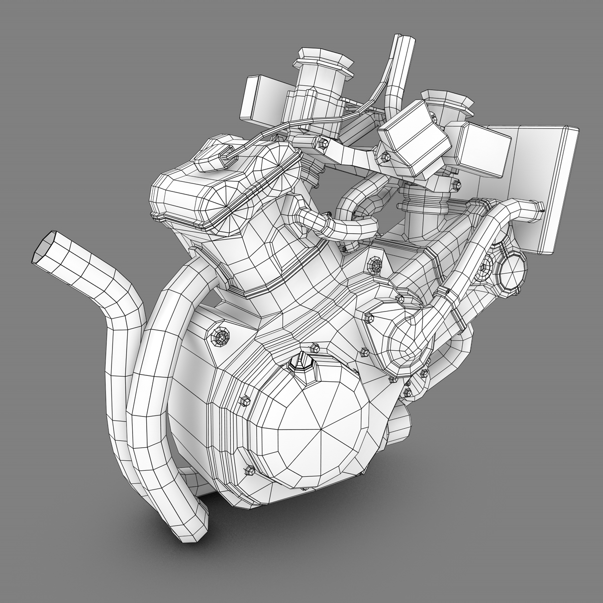 engine dorsoduro supermoto 3d model