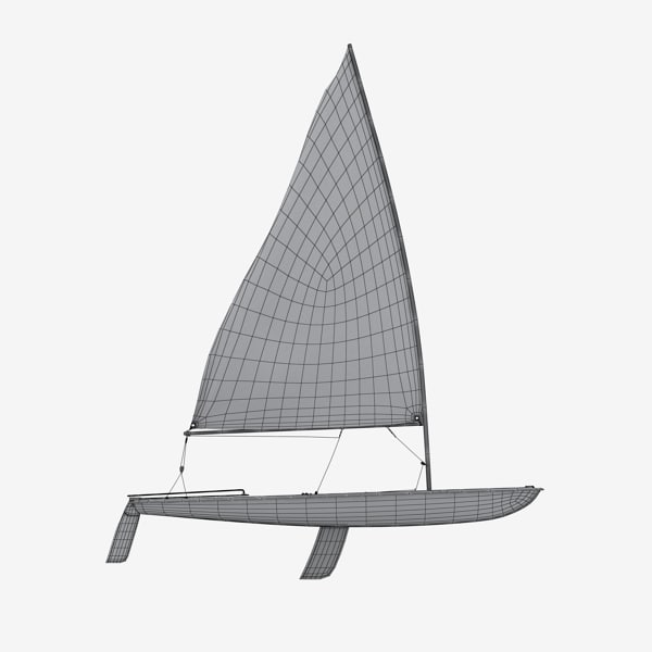 laser sailing boat 3d model