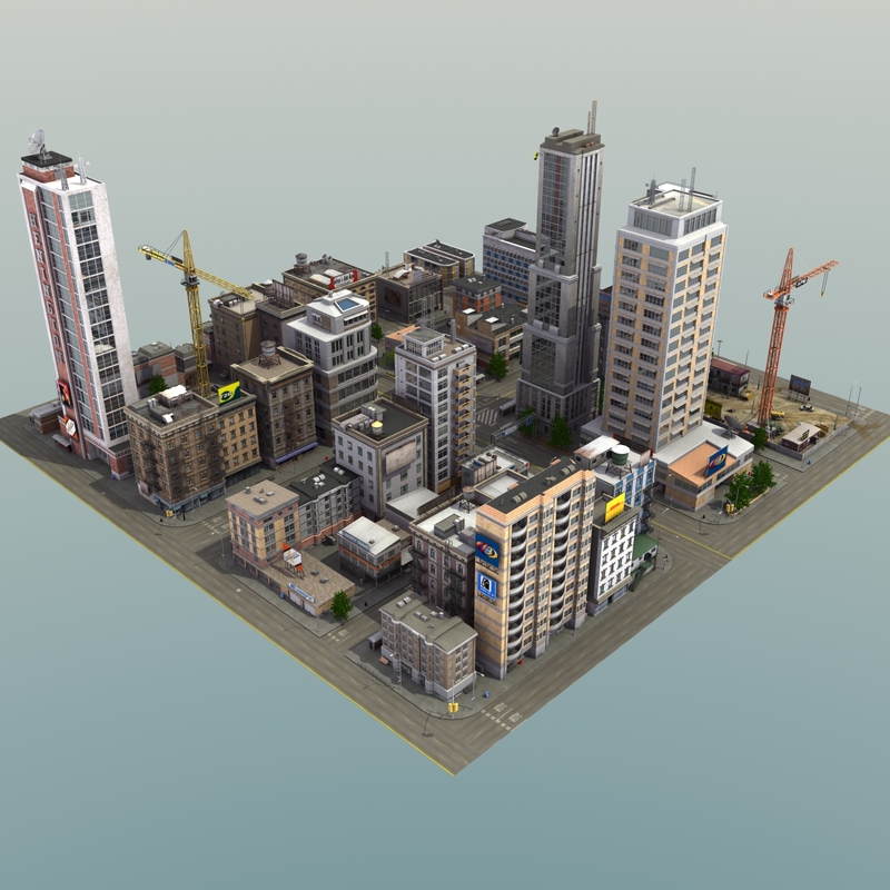 3d city buildings details 2012
