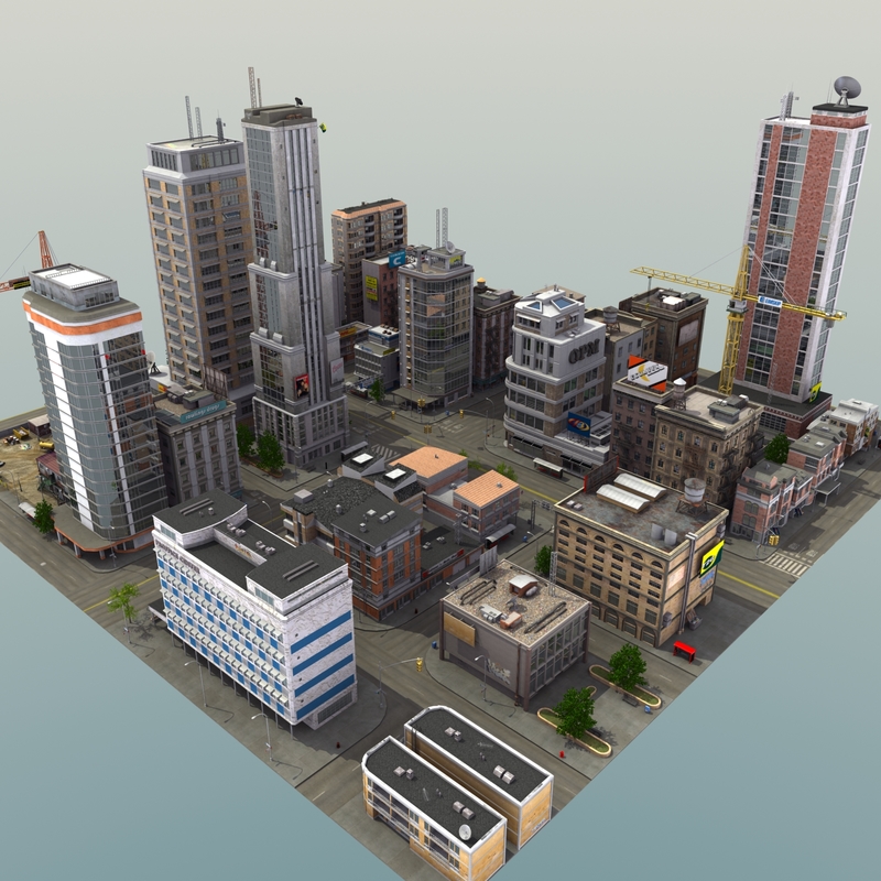 3d city buildings details 2012