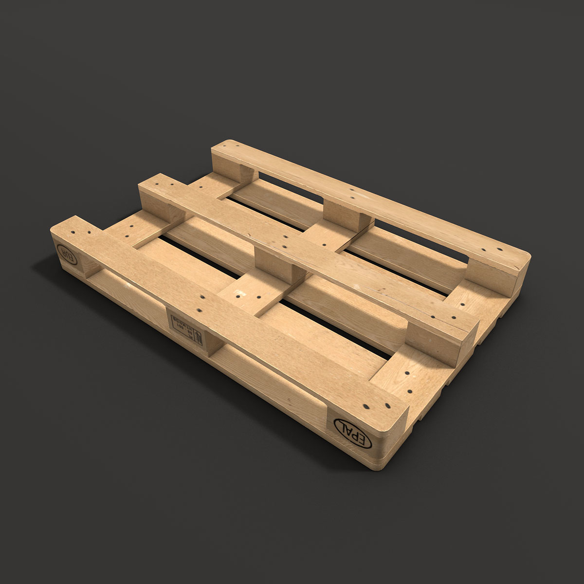 3d model standard euro pallets