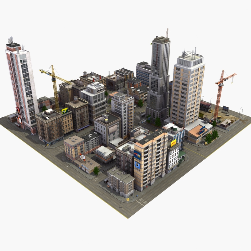 3d city buildings details 2012
