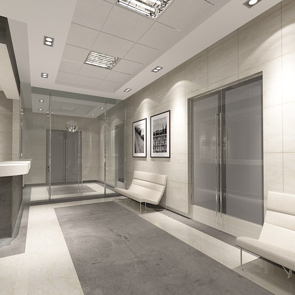 3d model company office lobby