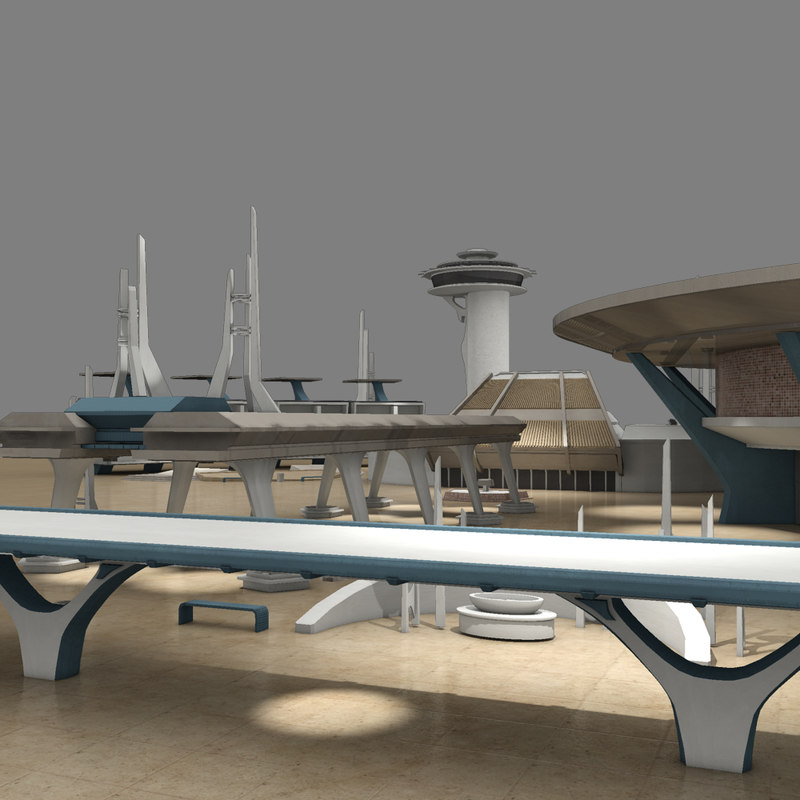 retro futuristic city 3d max