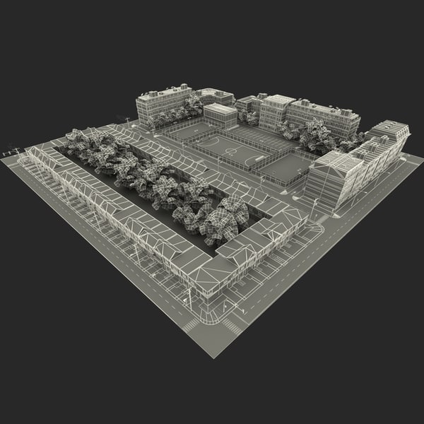 realistic hd city block 3d max