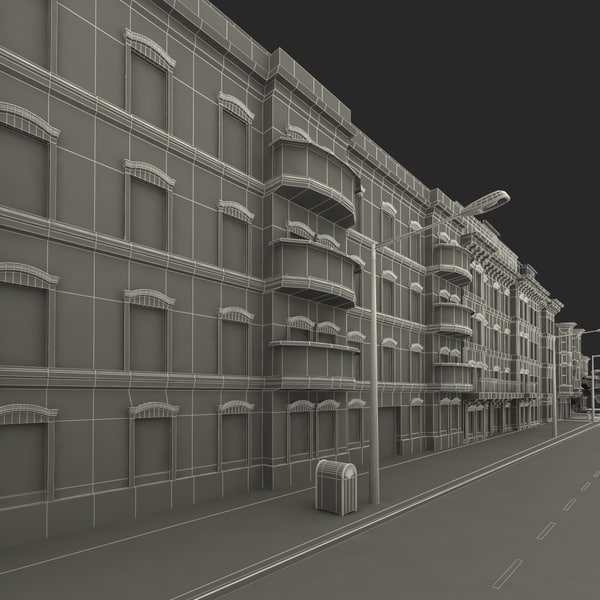 realistic hd city block 3d max