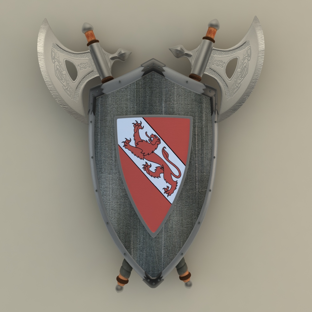 3dsmax shield axe hangers