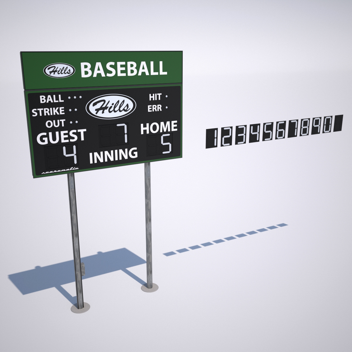 3d baseball scoreboard scores board