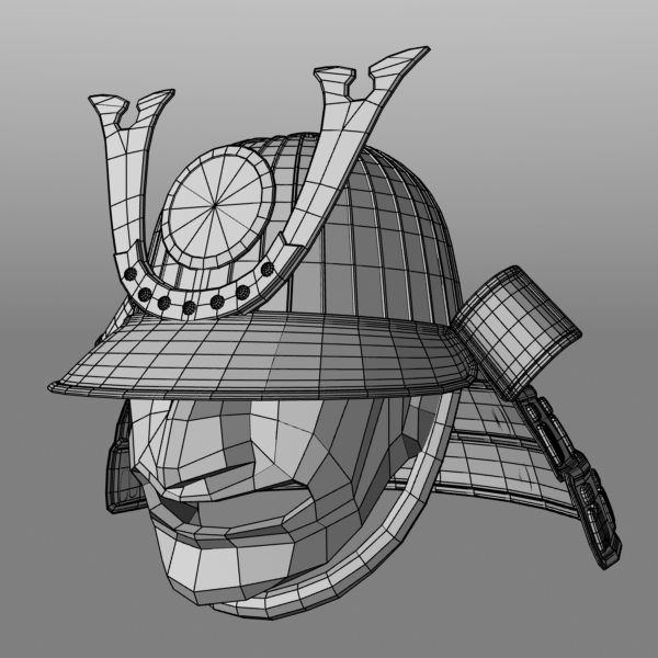 3d samurai helmet