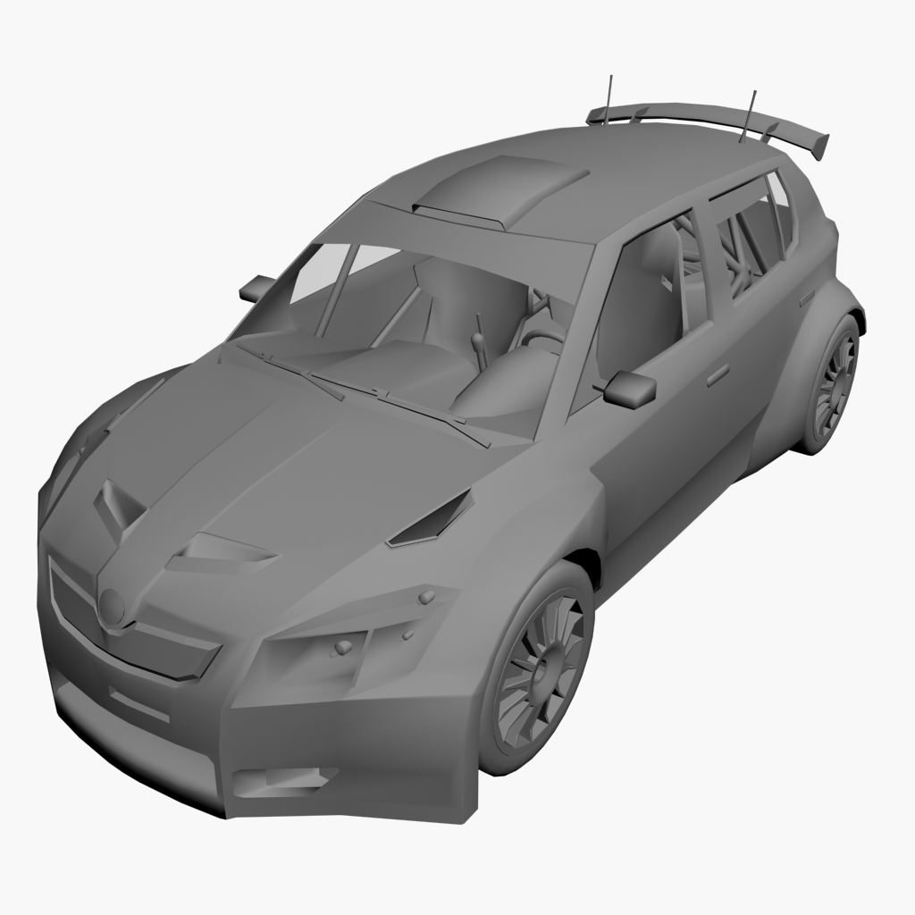 3ds max skoda fabia s2000 wrc car