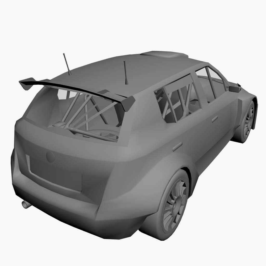 3ds max skoda fabia s2000 wrc car