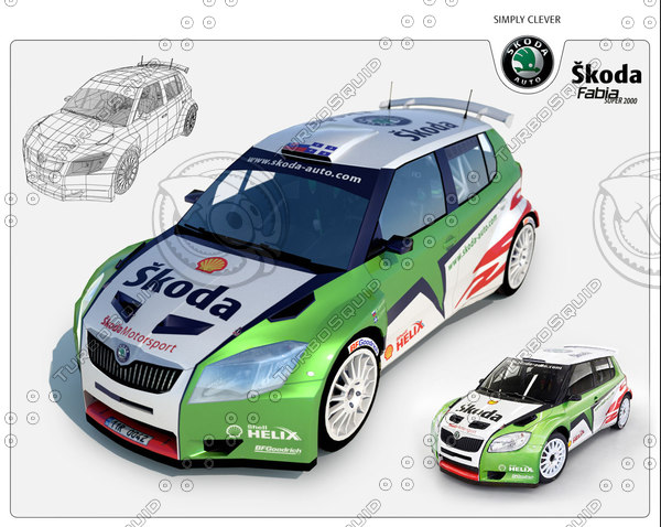 3ds max skoda fabia s2000 wrc car