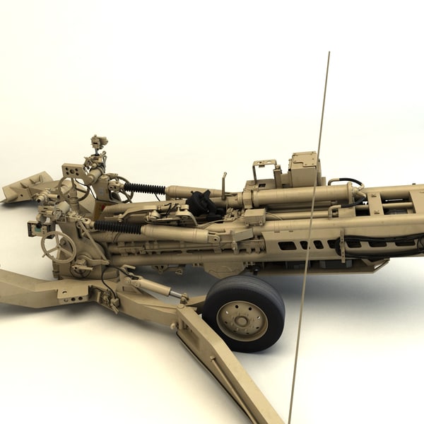 3d model m777 howitzer