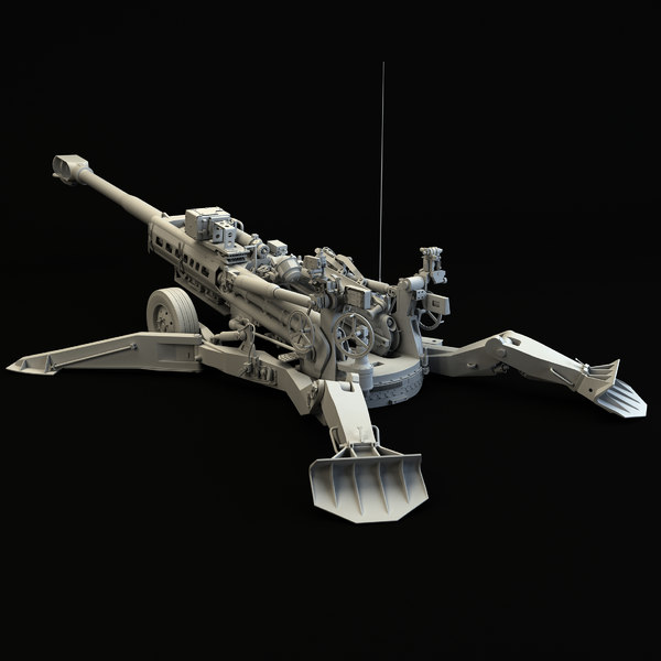 3d model m777 howitzer