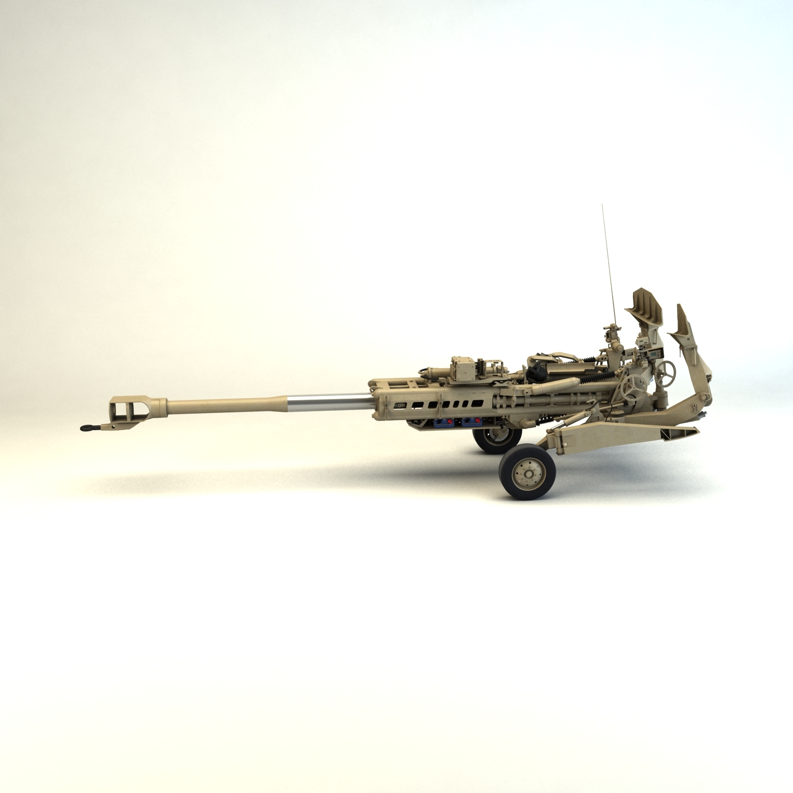 3d model m777 howitzer