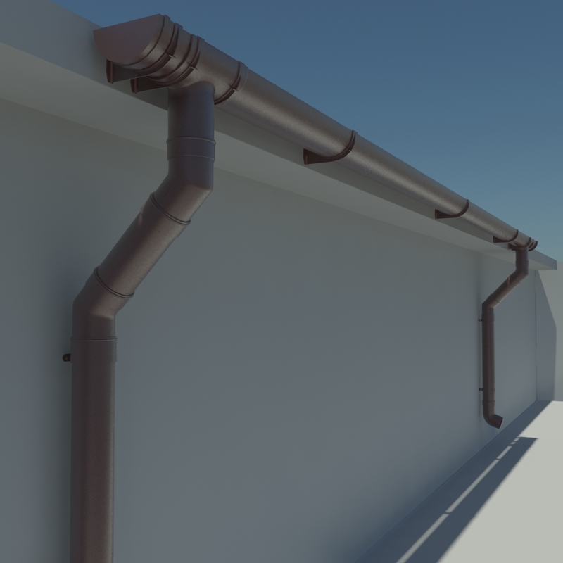 gutters rain water 3d model