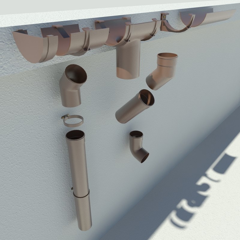 gutters rain water 3d model
